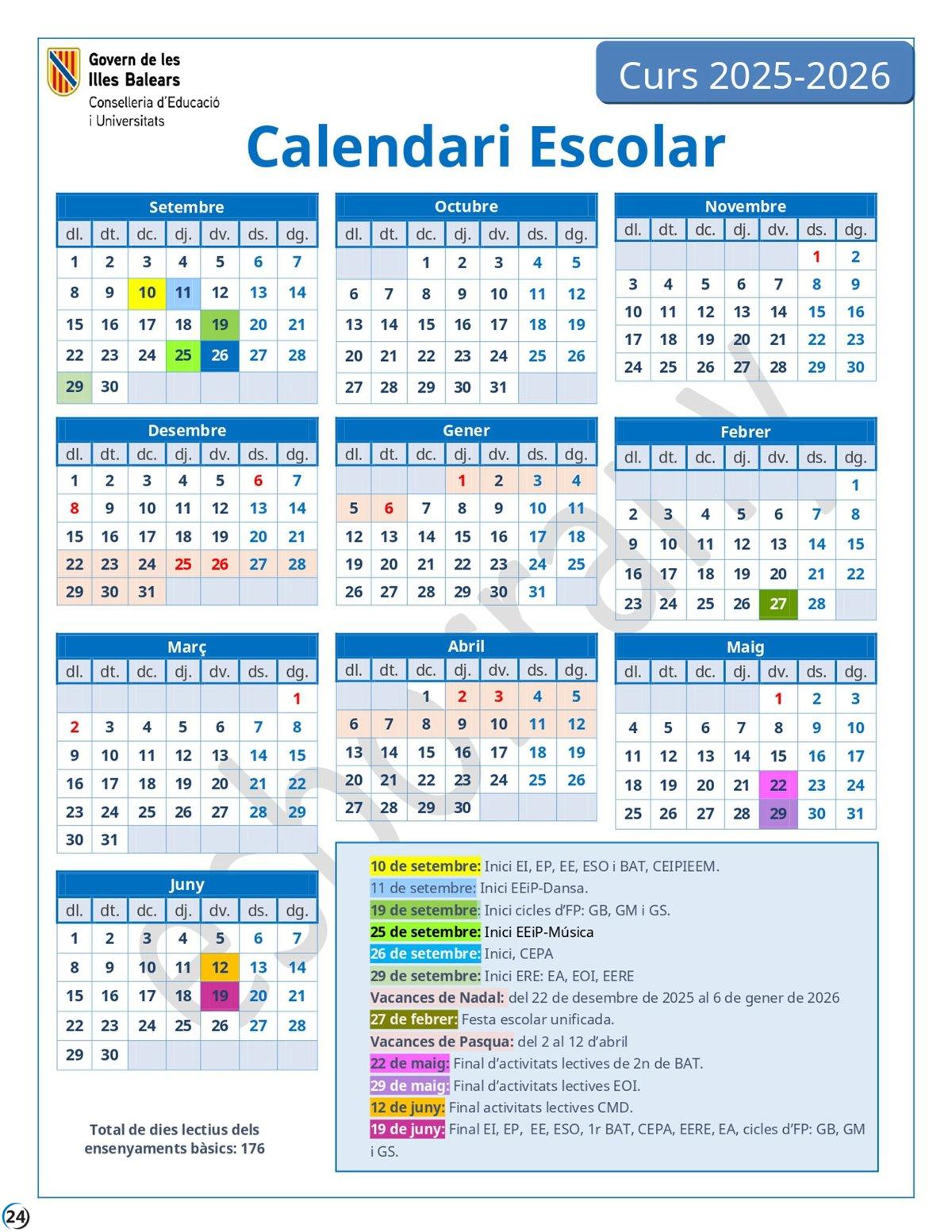 Baleares revela el calendario escolar 2025-2026: inicio de clases, ferias y festivos clave.